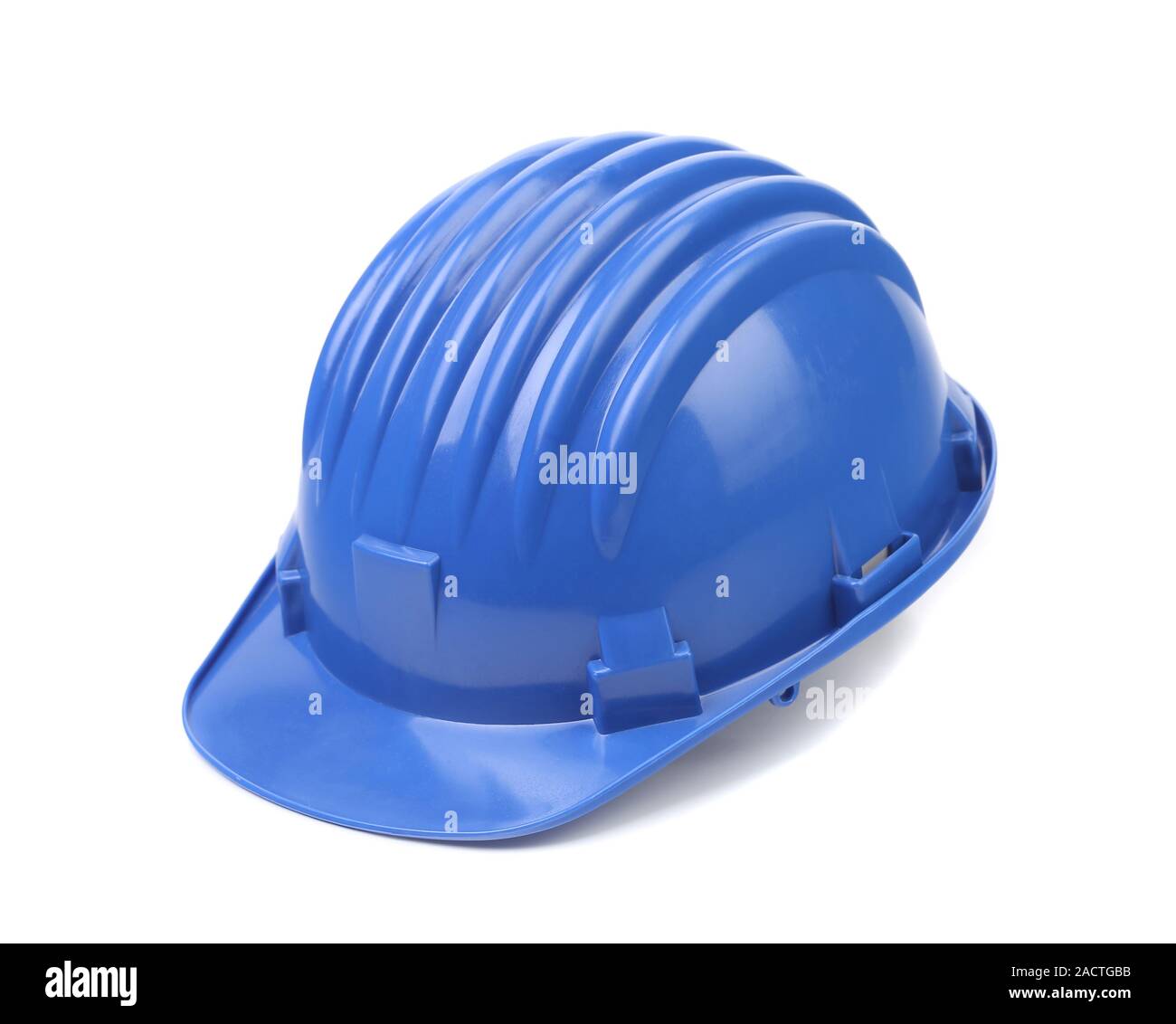 Closeup of blue hard hat Stock Photo - Alamy