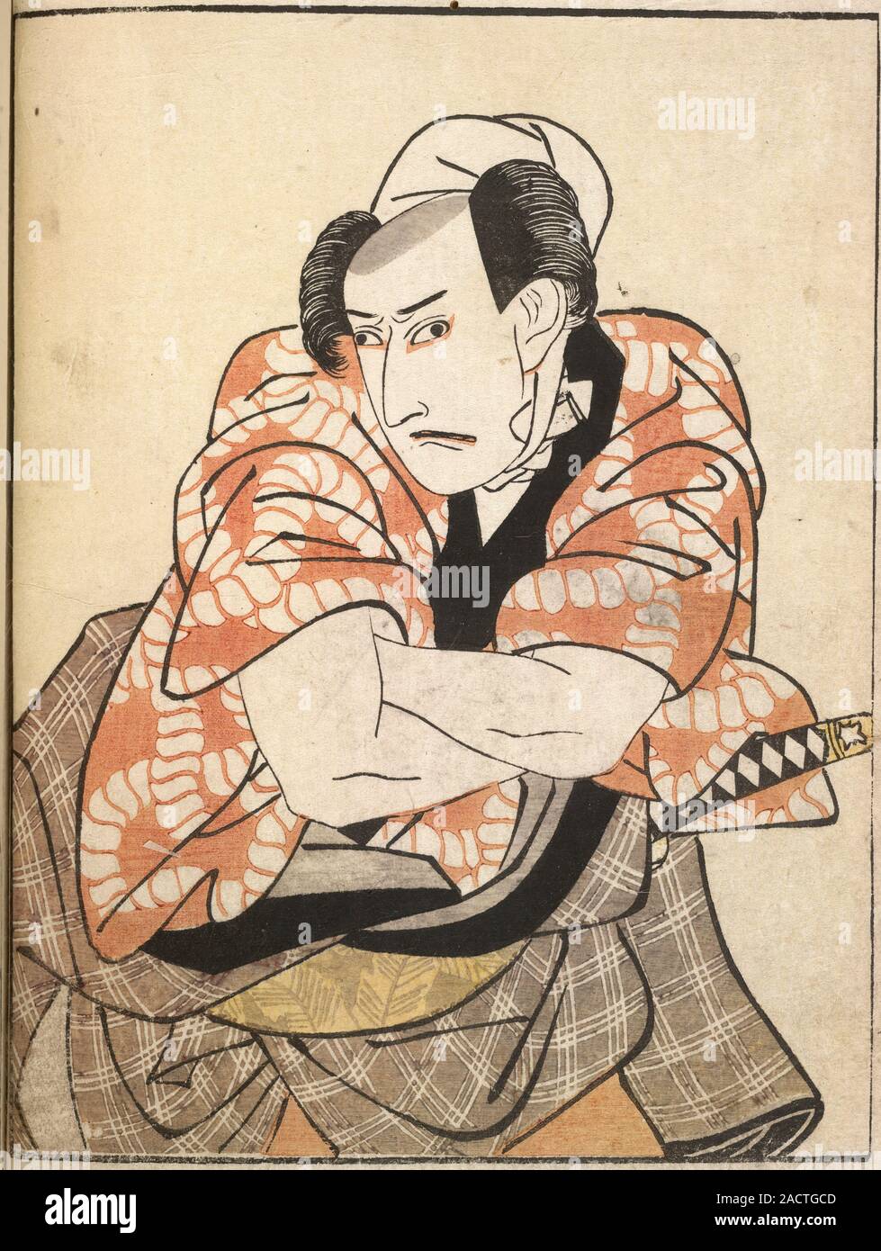 Kabuki actor armed with a sword. Image taken from Yakusha Konote ...