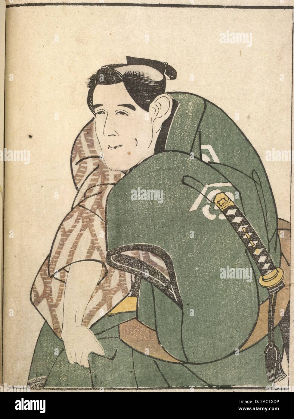 Kabuki actor armed with a sword. Image taken from Yakusha Konote ...