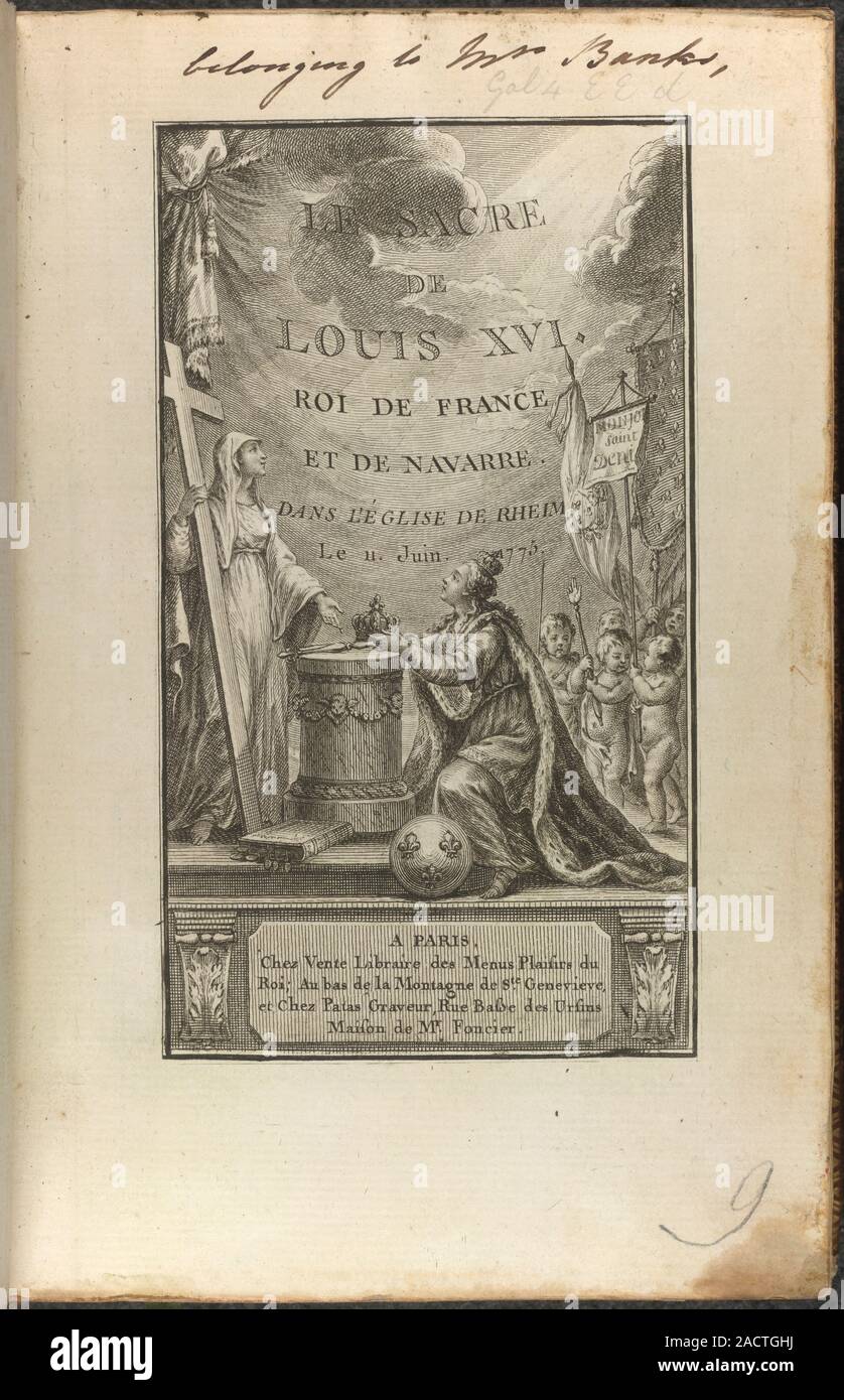 Louis XVI, Illustrated title page depicting Louis XVI (1754-83). King ...