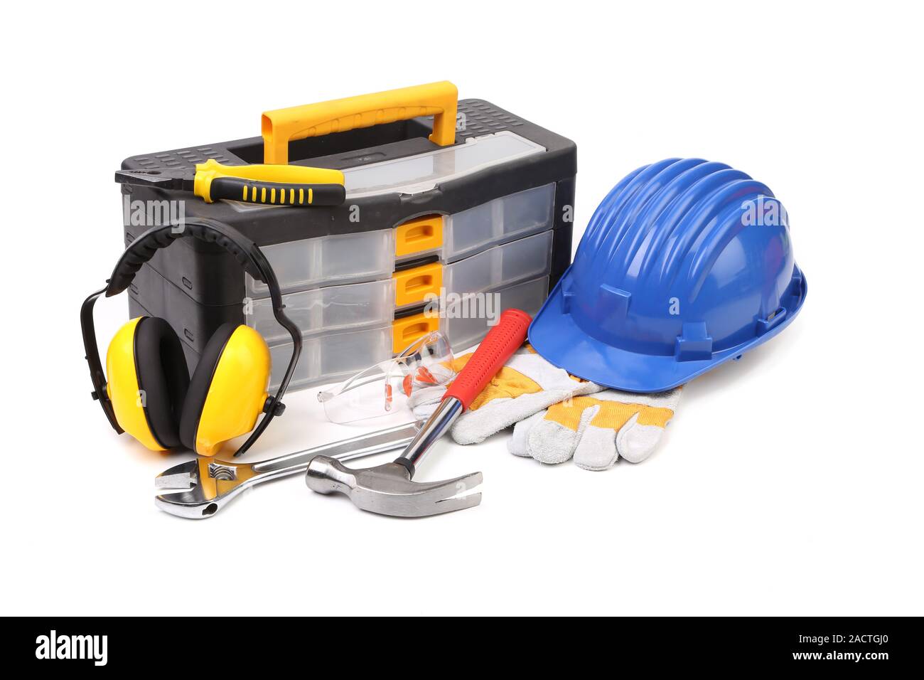 Various worker and safety equipment Stock Photo - Alamy