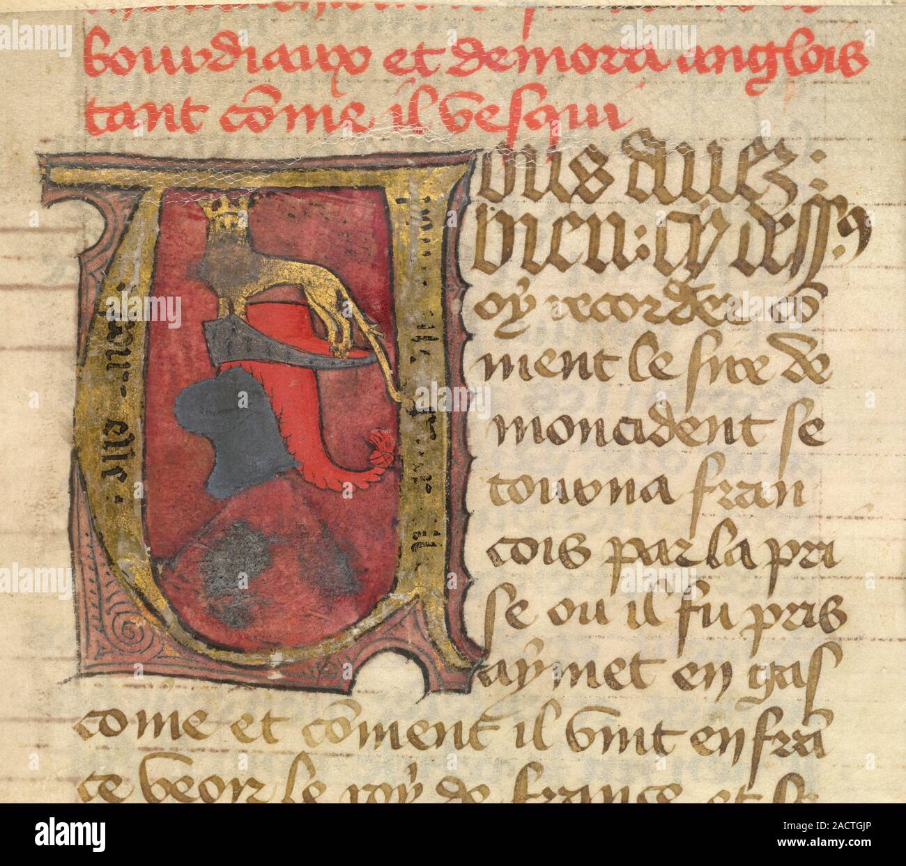 Heraldic initial, Initial and text Initial 'V', with the arms of ...
