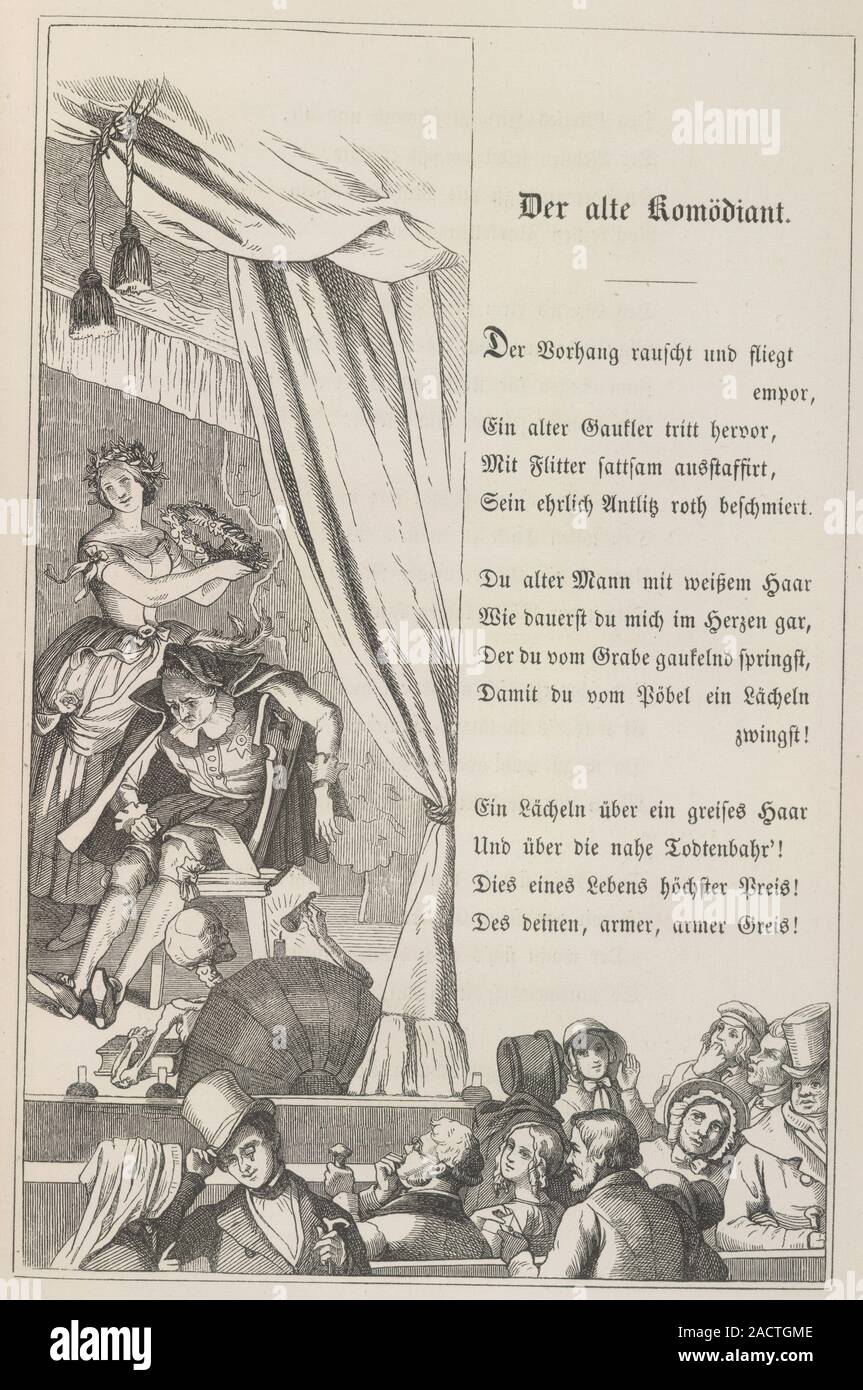 Poem The old actor with illustration. Illustrated by Theodor Von Oer ...
