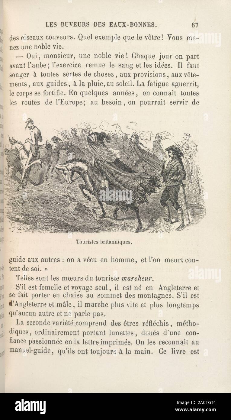 Illustration of British tourists from a book in French Stock Photo - Alamy