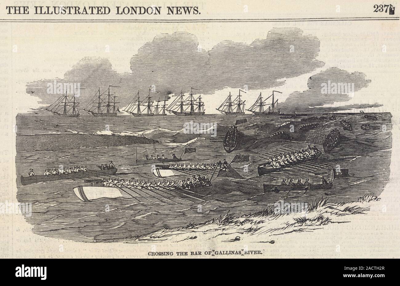 Gallinas River, Crossing the bar of Gallinas River, near Sierra Leone ...