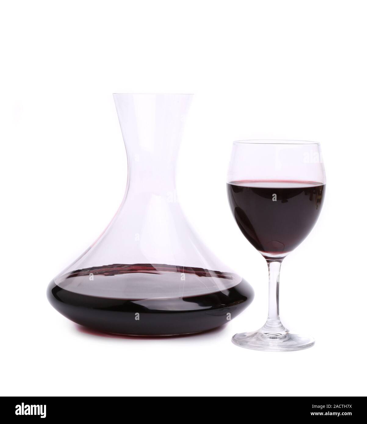 Decanter with red wine and glass Stock Photo - Alamy