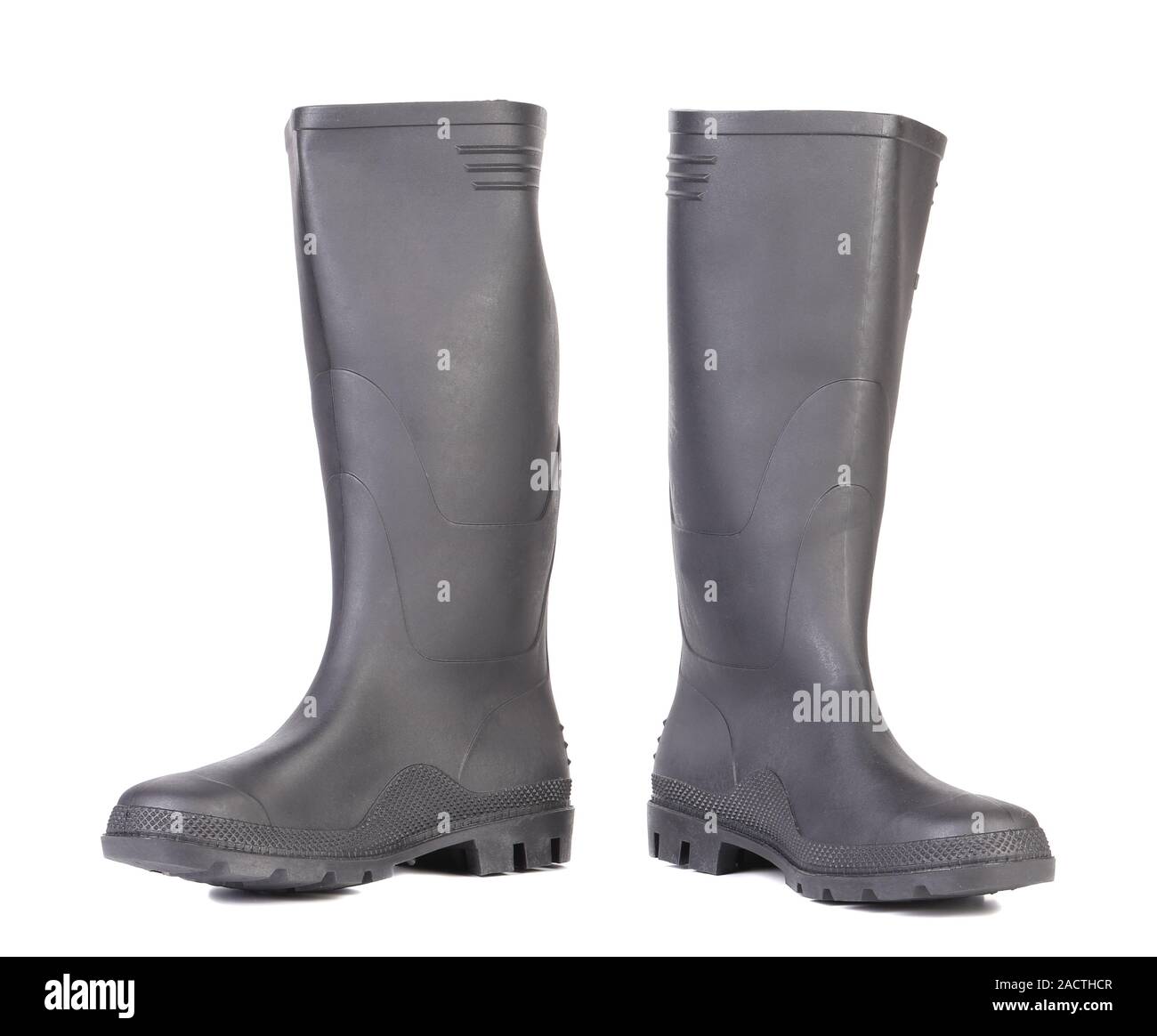 High rubber boots black color Stock Photo - Alamy