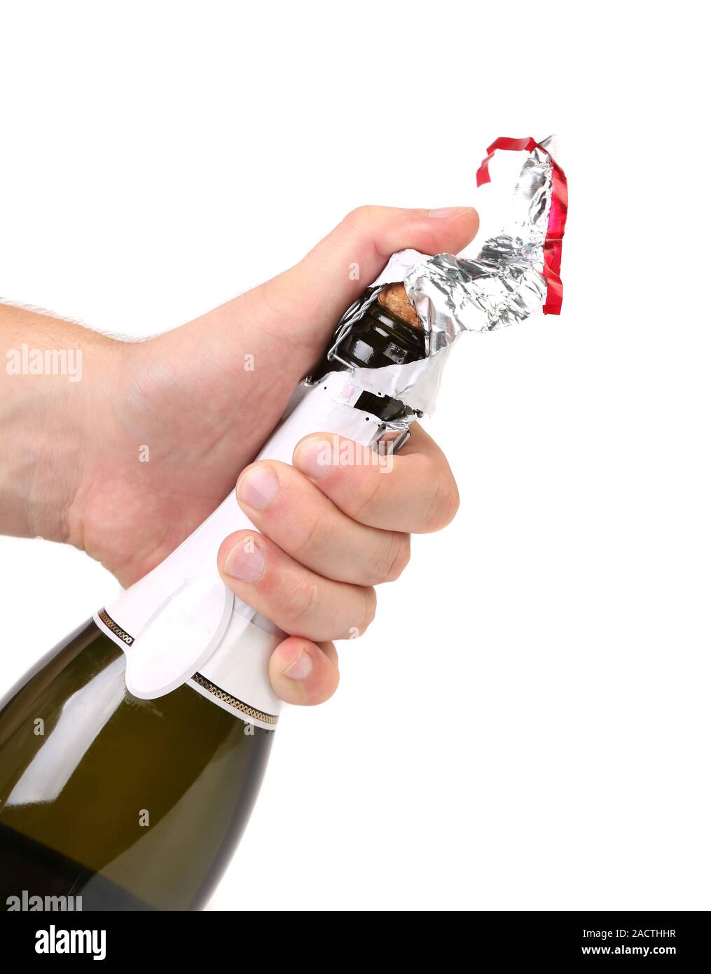 Champagne explosion man hand opening hi-res stock photography and ...