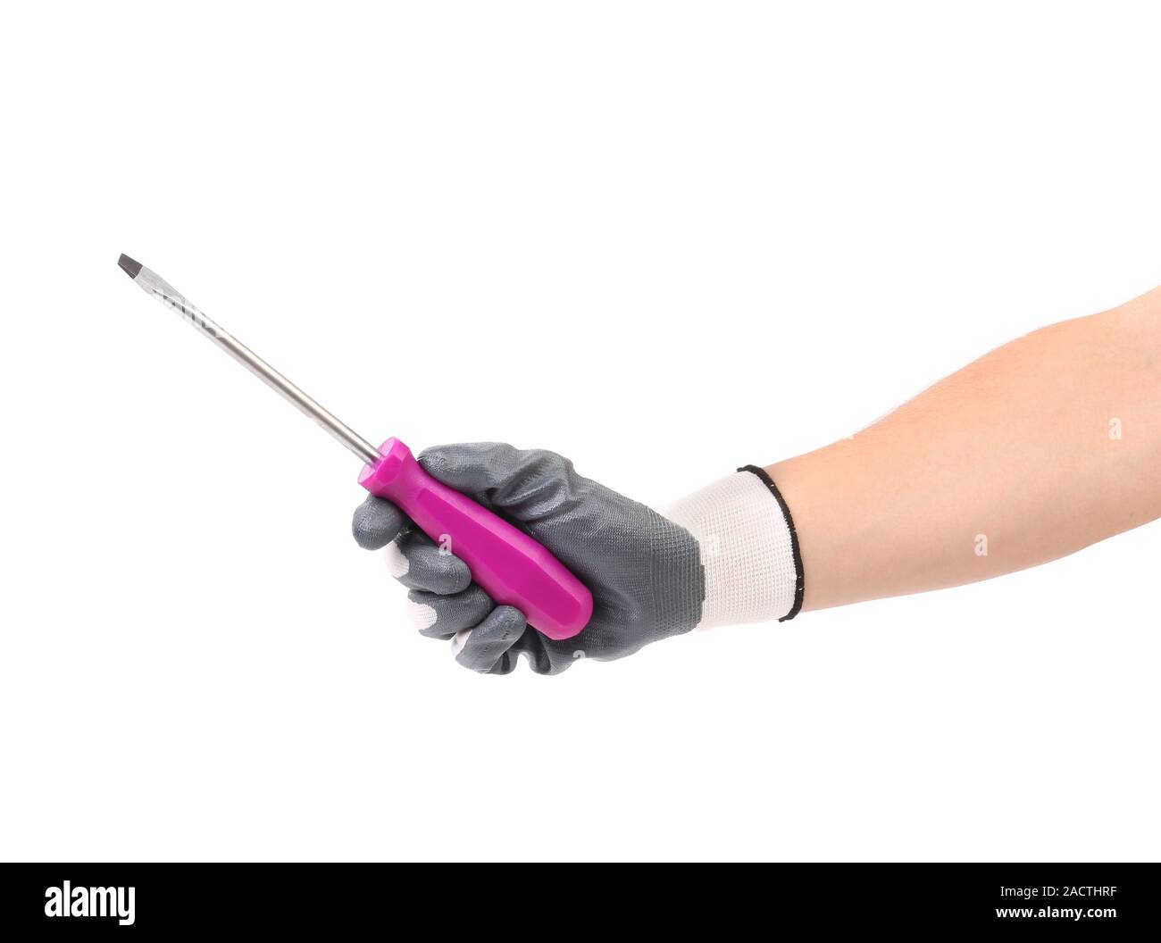 Hand holding screwdriver Stock Photo - Alamy