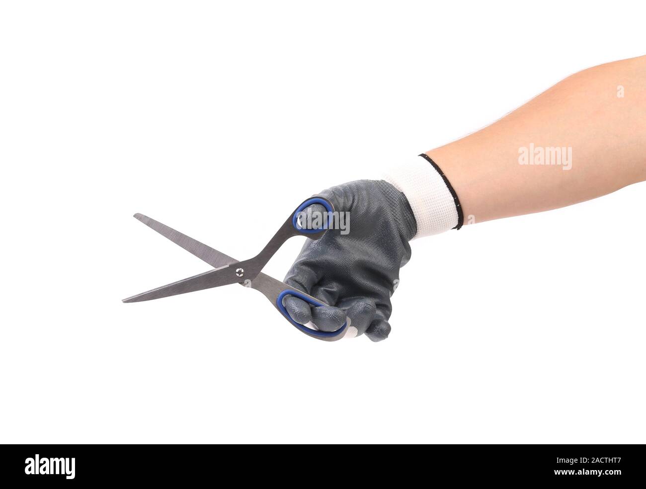 Hand holding scissors Stock Photo - Alamy