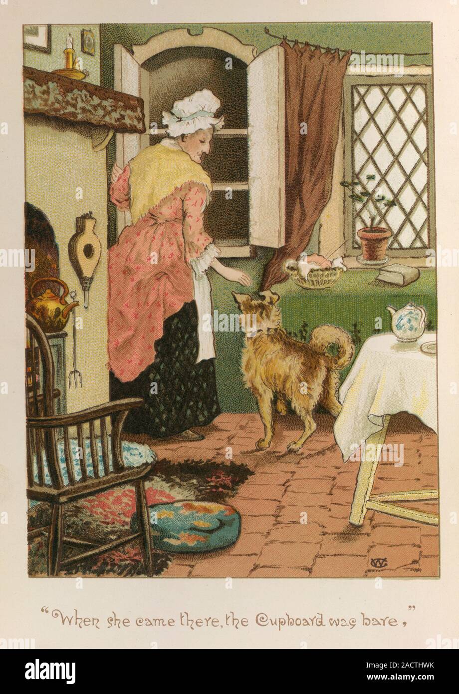 Children's illustration of Old Mother Hubbard, Illustrated by William ...