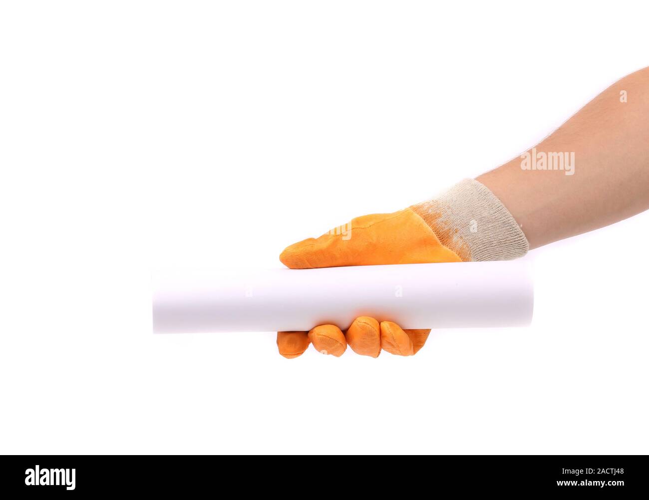 Hand holding rolled paper Stock Photo - Alamy