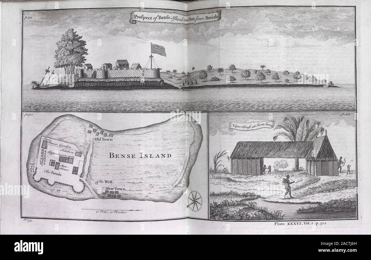 Drawings and a plan of Bense Island Stock Photo - Alamy