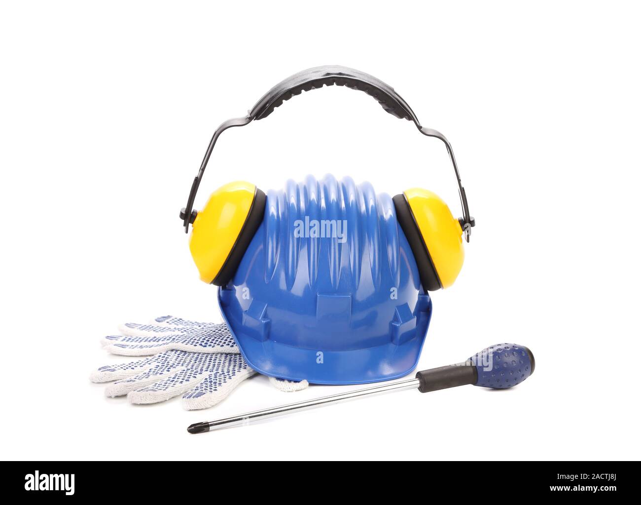 Safety helmet with ear defenders and visor hi-res stock photography and ...