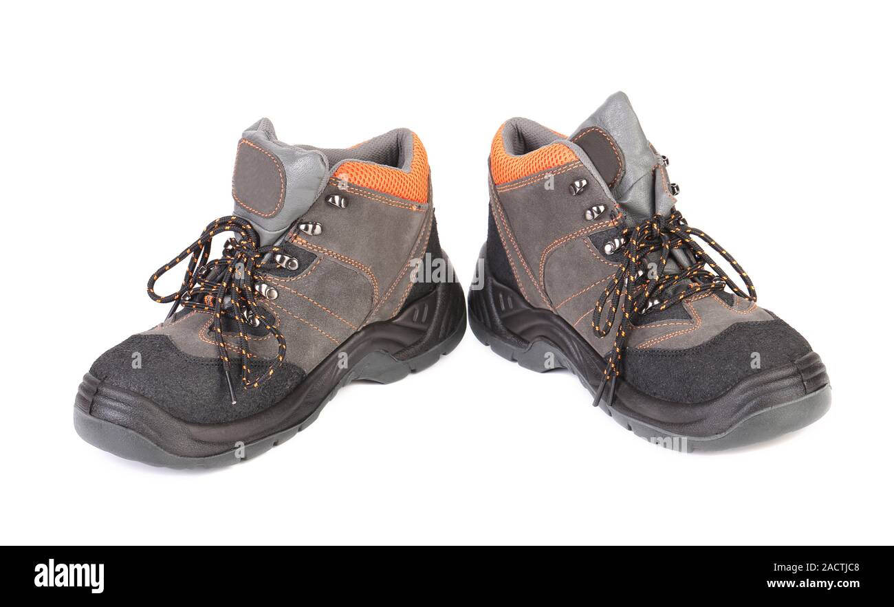 Sport man's boots. Front view Stock Photo - Alamy