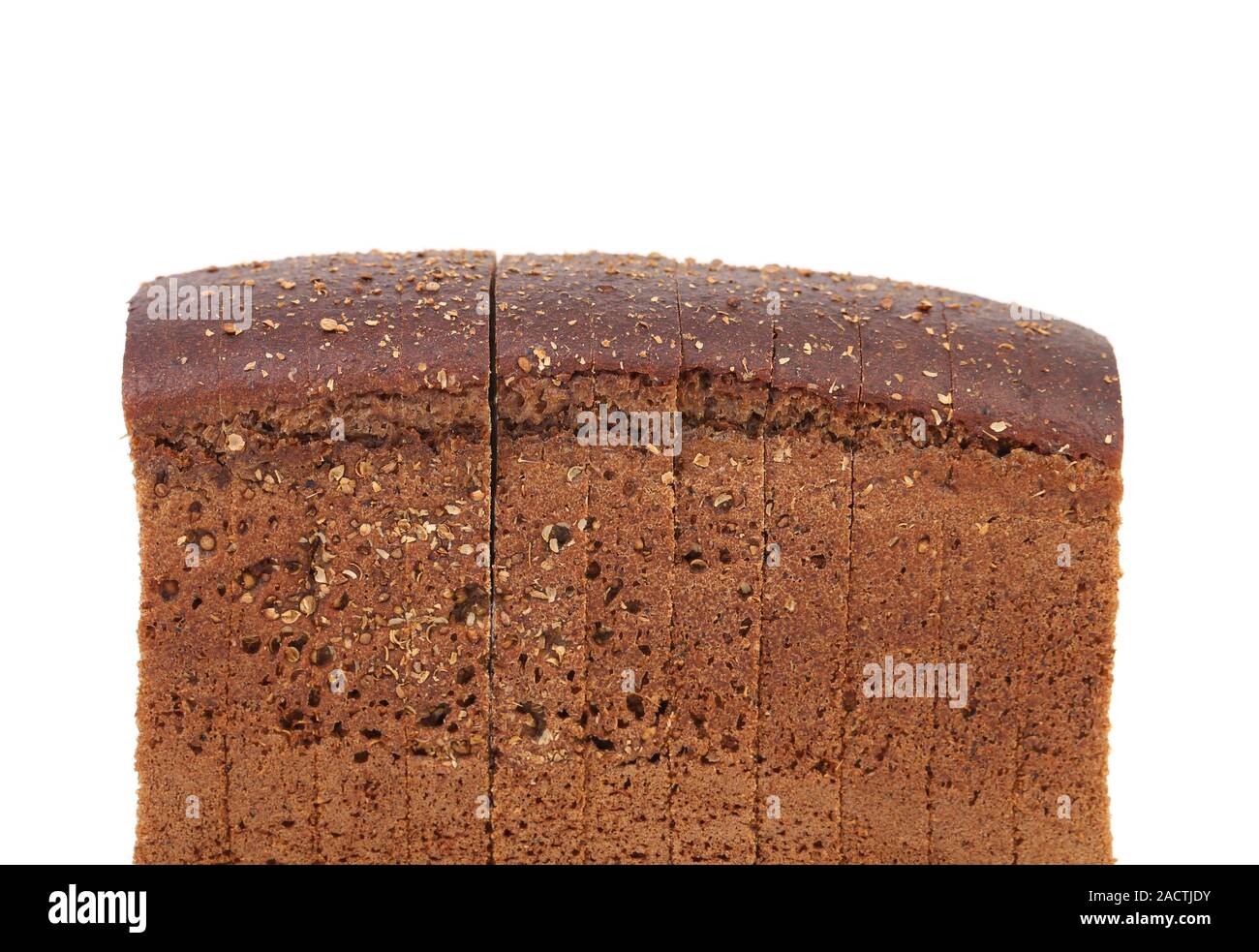 Rye sliced bread on a white background Stock Photo - Alamy