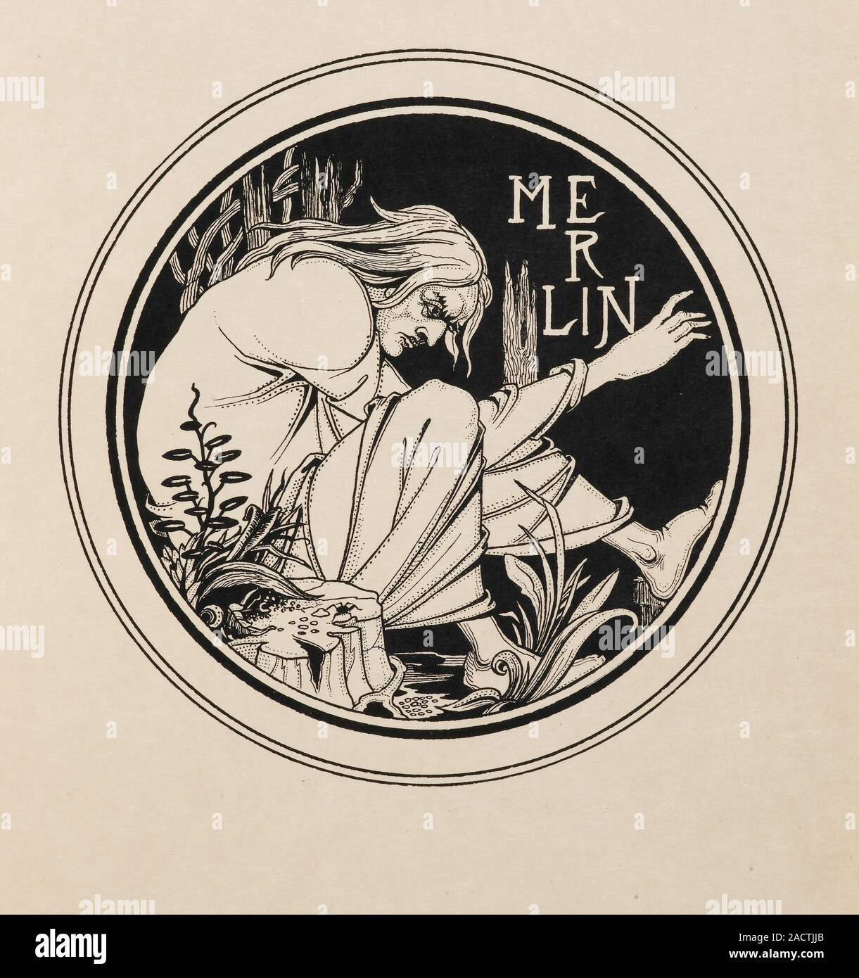 Illustration of Merlin Stock Photo - Alamy