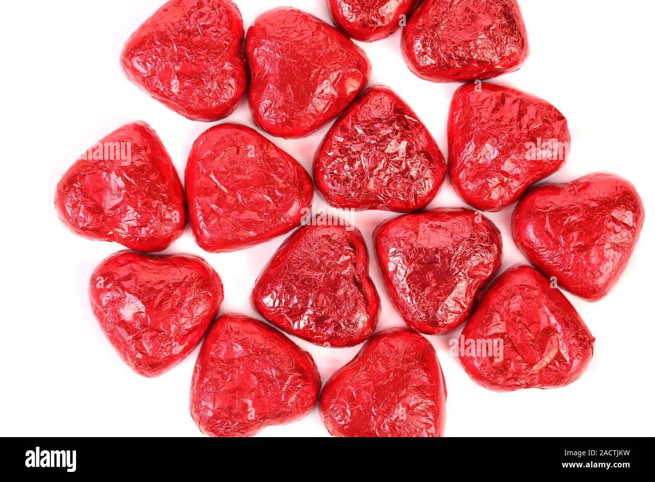 Heart shape chocolate candies wrapped Stock Photo - Alamy