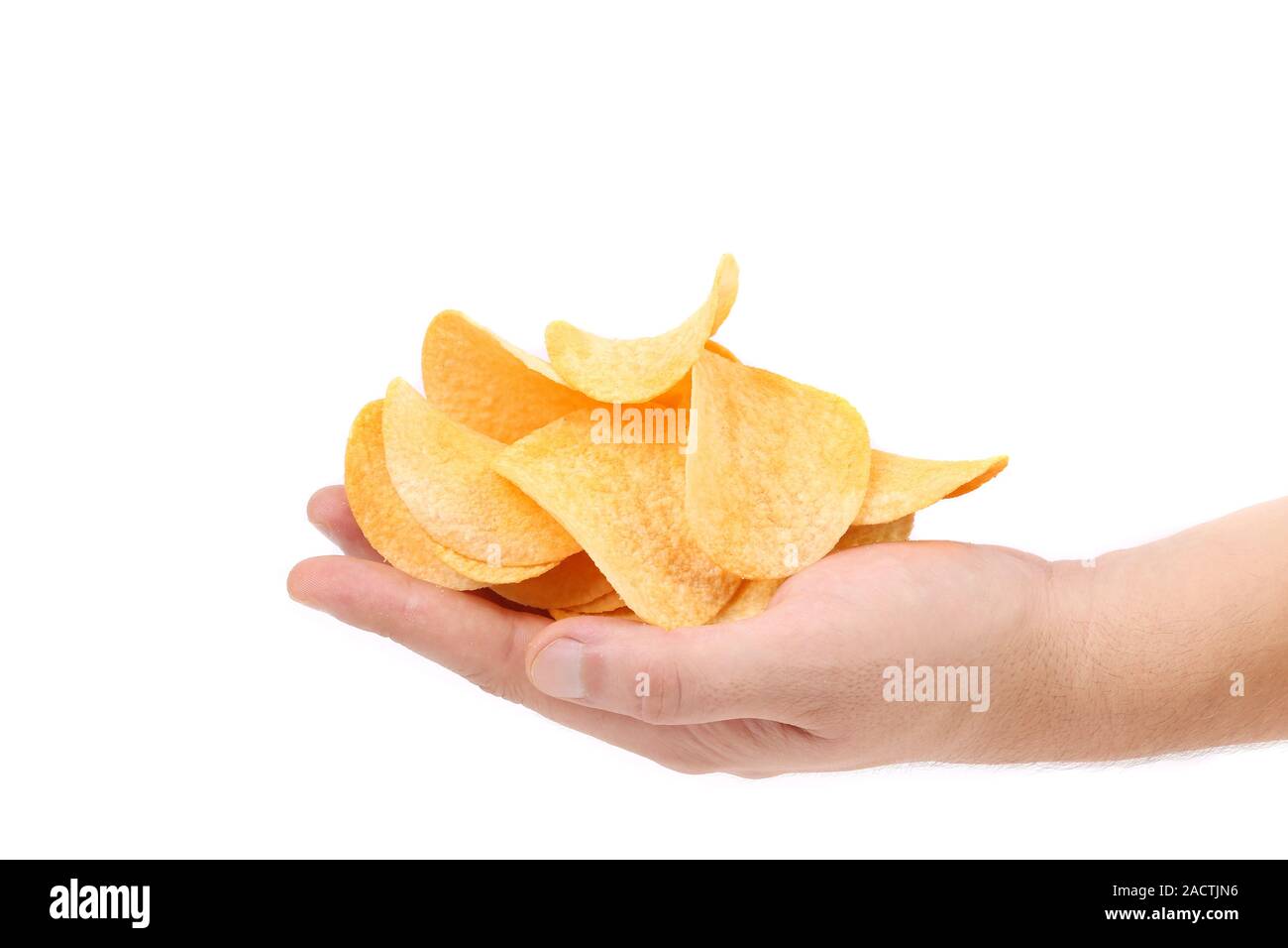 Hand potato chip Cut Out Stock Images & Pictures - Alamy
