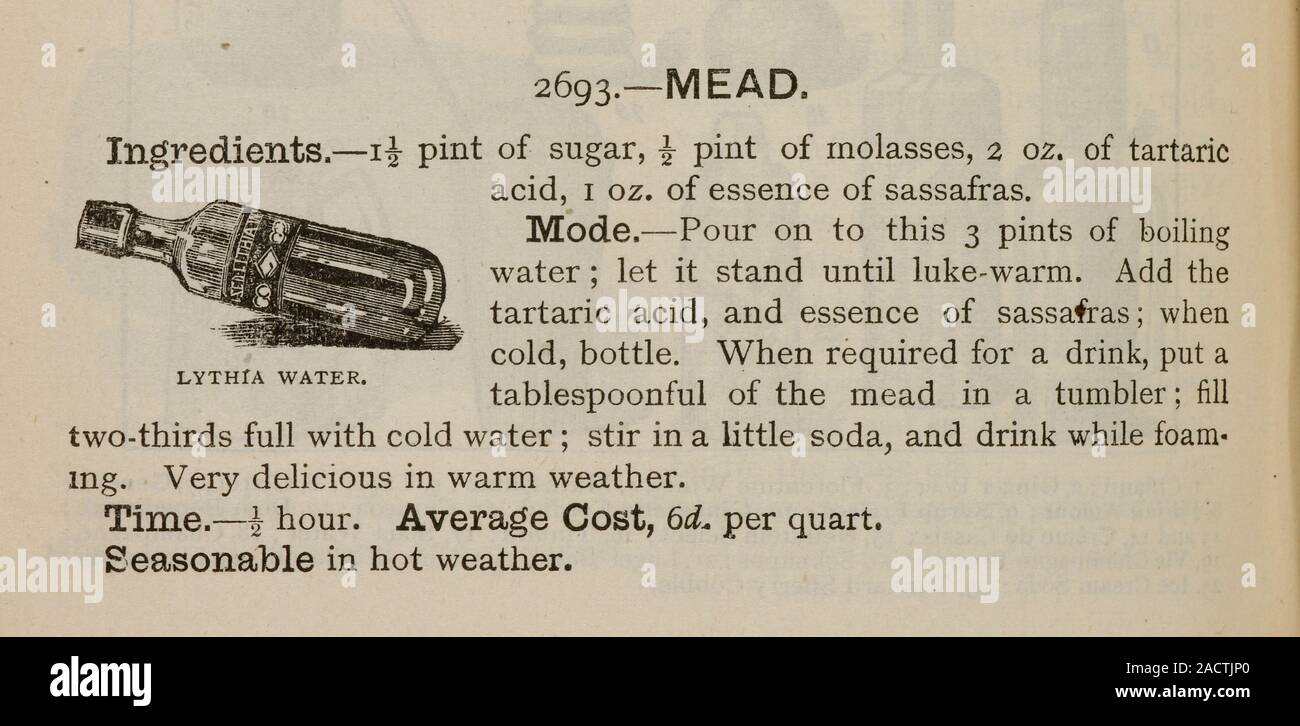 Recipe for Mead Stock Photo - Alamy