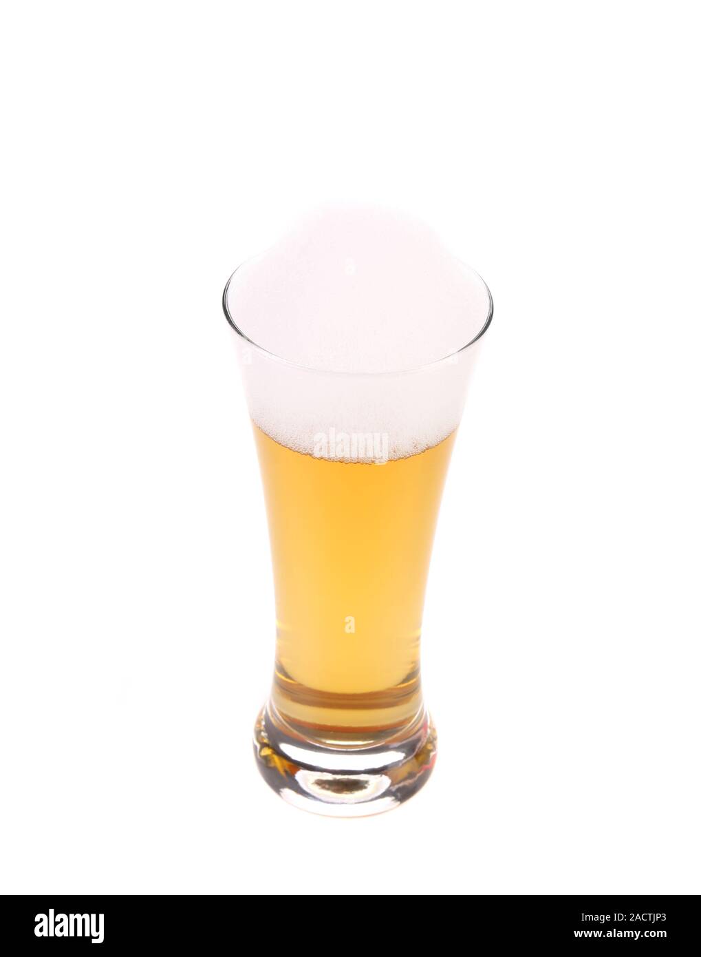 Top view of full beer glass Stock Photo - Alamy