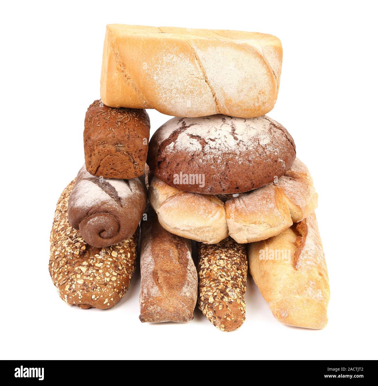 Stack of white and brown bread Stock Photo - Alamy