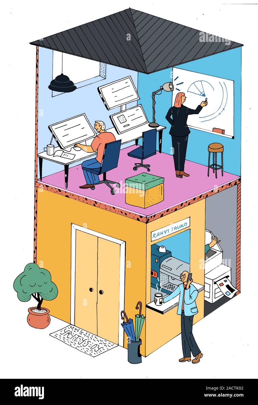 Office building cross section Cut Out Stock Images & Pictures - Alamy