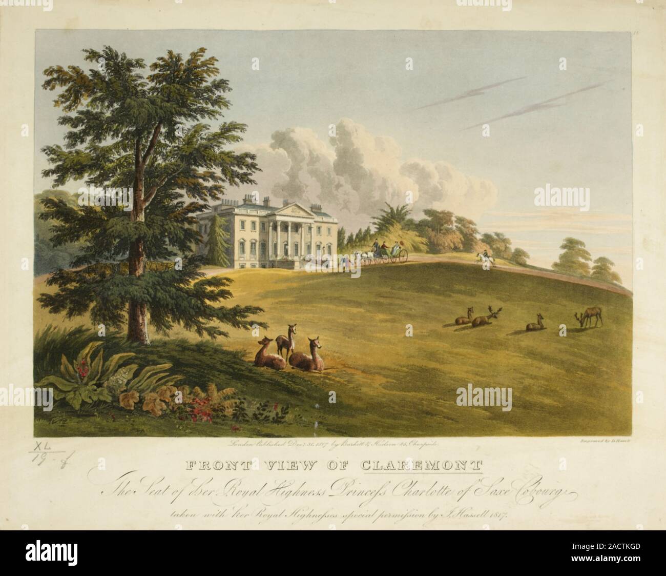 Front view of Claremont. 1817 Author J Hassell, Illustrated by John ...