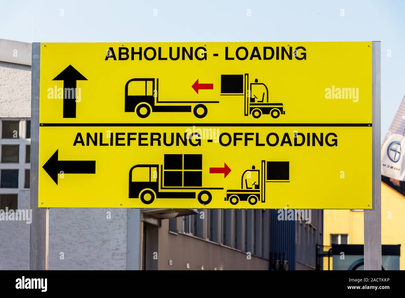 Sign for pick-up and delivery Stock Photo - Alamy