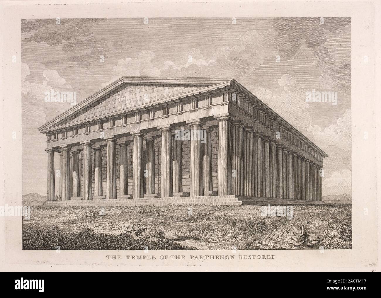 The temple of the Parthenon restored Stock Photo - Alamy