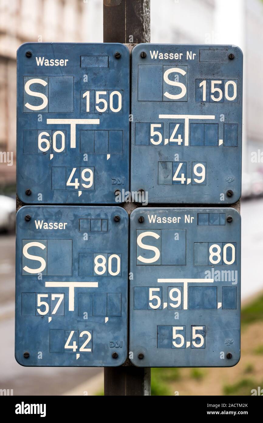 Signs for water pipes Stock Photo - Alamy