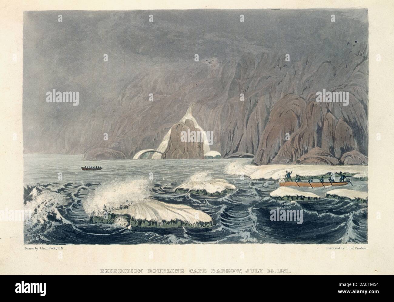 Expedition doubling Cape Barrow, July 25th 1821, Expedition doubling ...