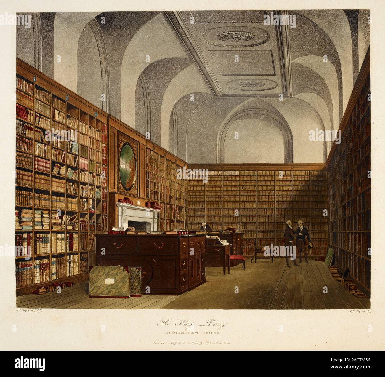 The King's Library. Buckingham House, Colour illustration / plate ...