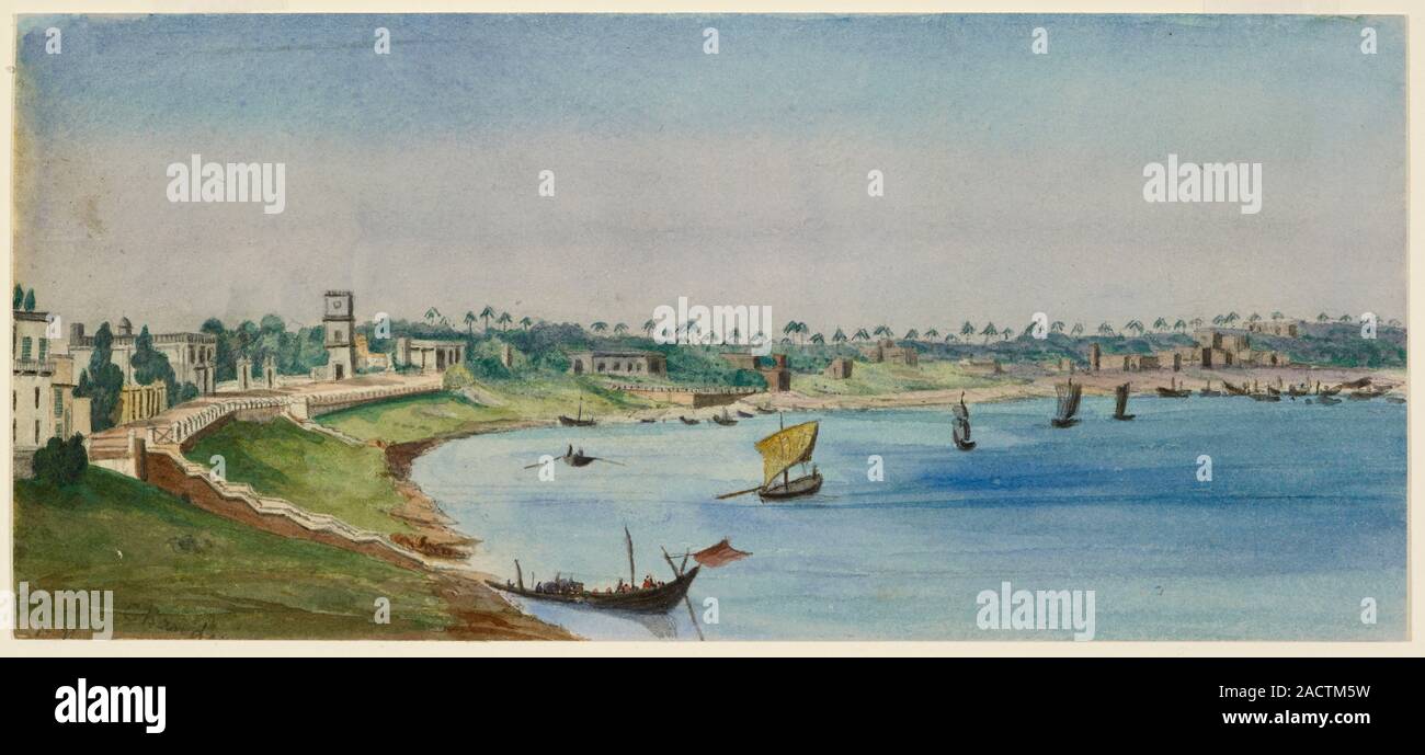 View of the French settlement of Chandernagore (Bengal), View of the ...