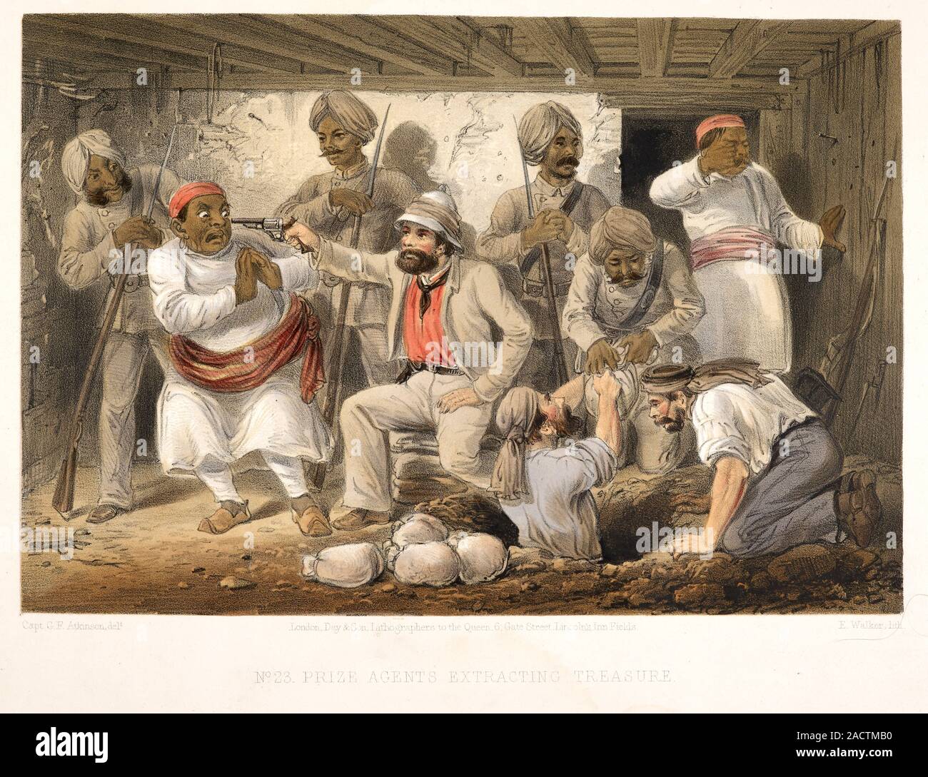 Prize agents extracting treasure from the campaign in India. Author ...