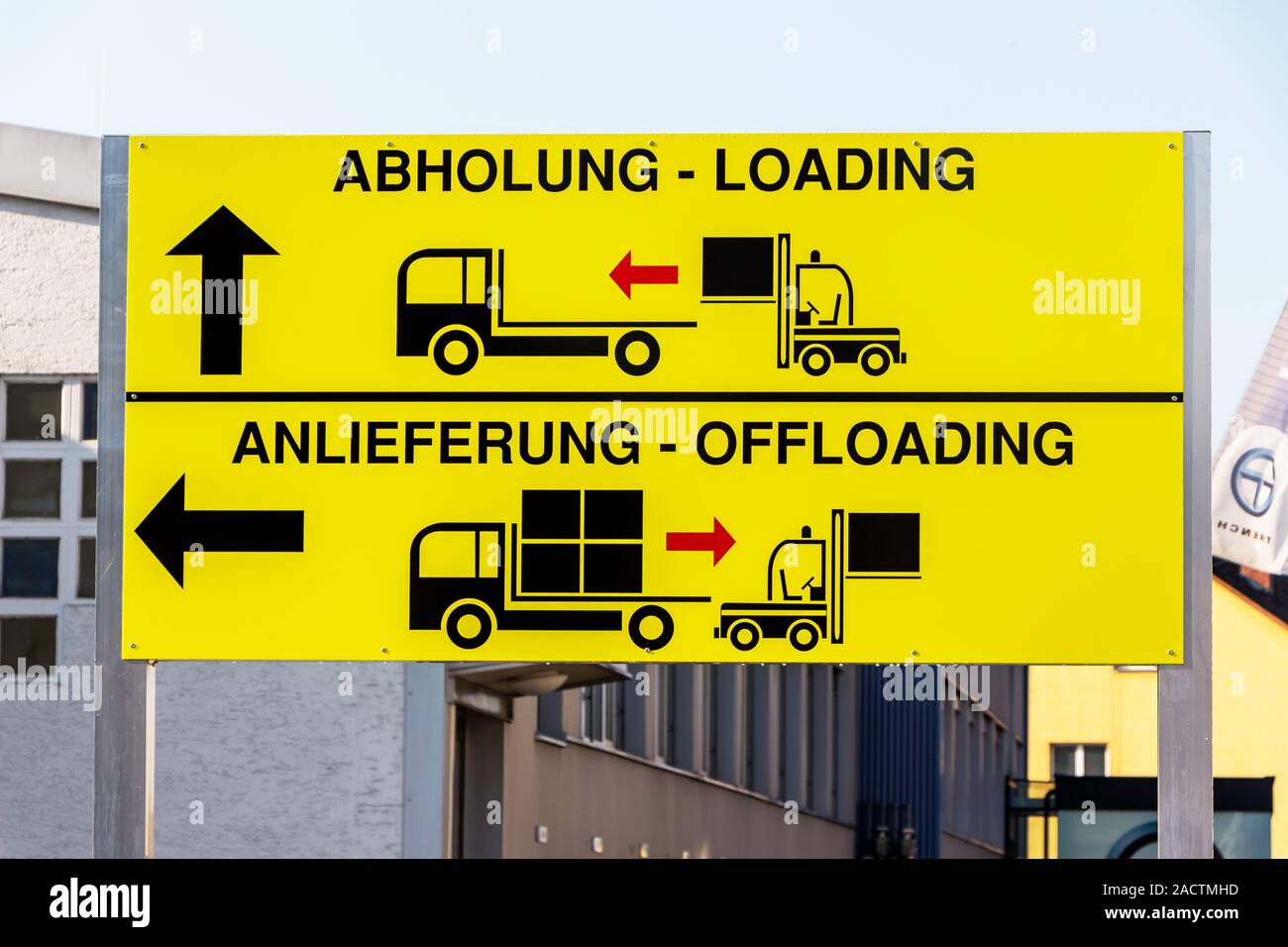 Sign for pick-up and delivery Stock Photo - Alamy