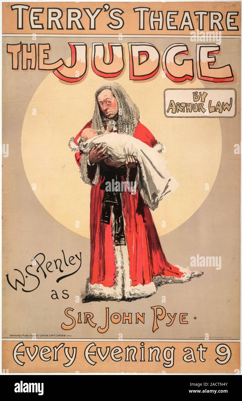The Judge 1890 play poster. Terry's Theatre Stock Photo - Alamy