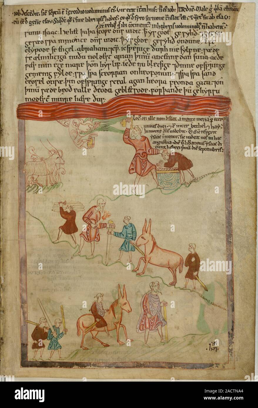 Illuminated manuscript from codex. Images and text from the bible ...