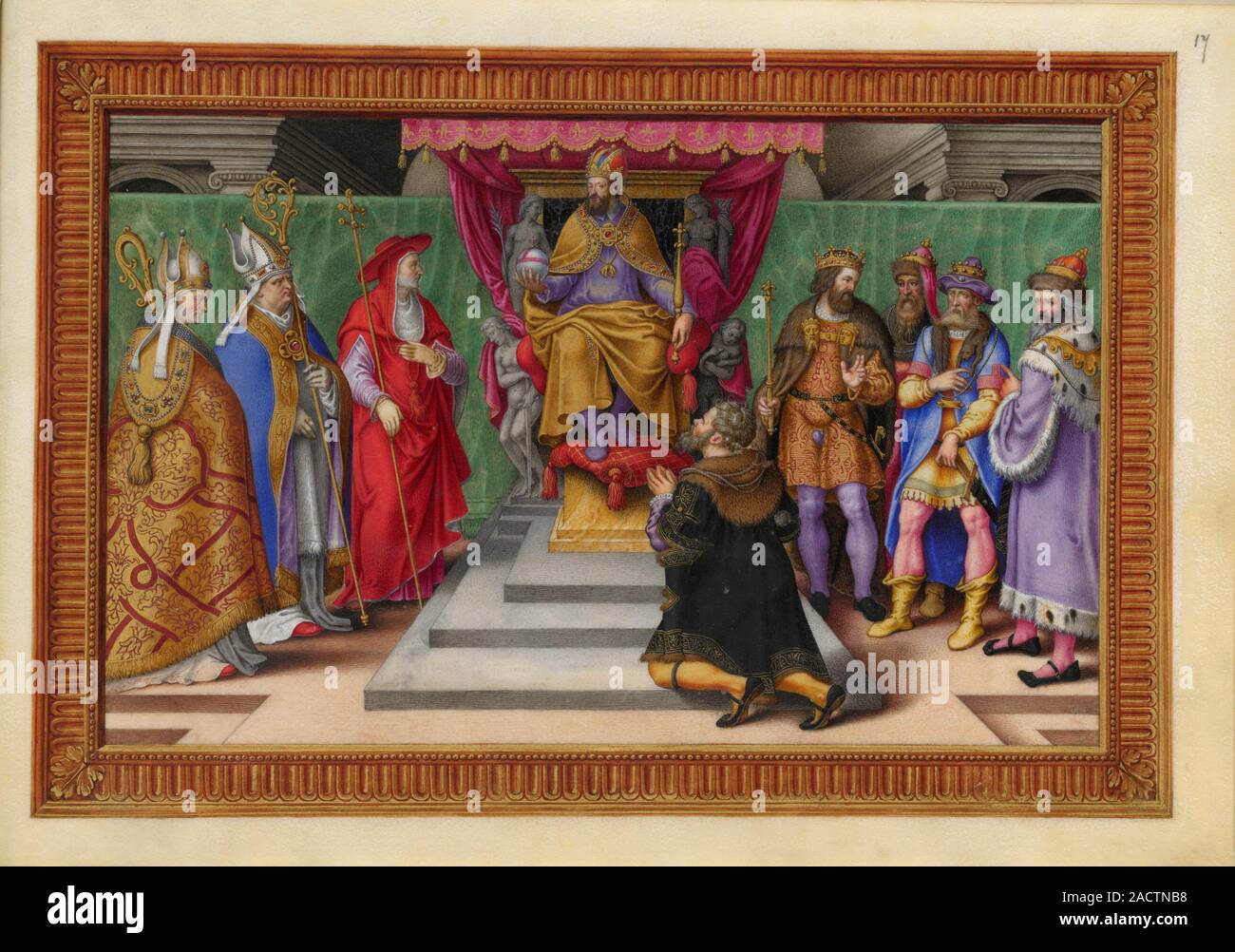 A collection of noblemen, churchmen and The Holy Roman Emperor on his ...