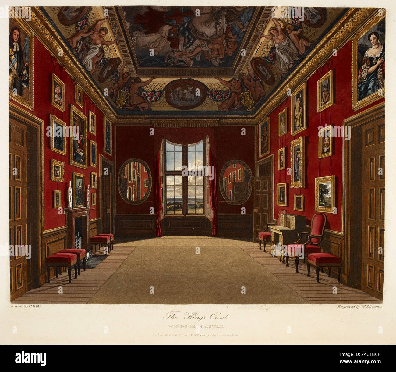 The King's closet. Windsor castle, Colour illustration / plate. Author ...