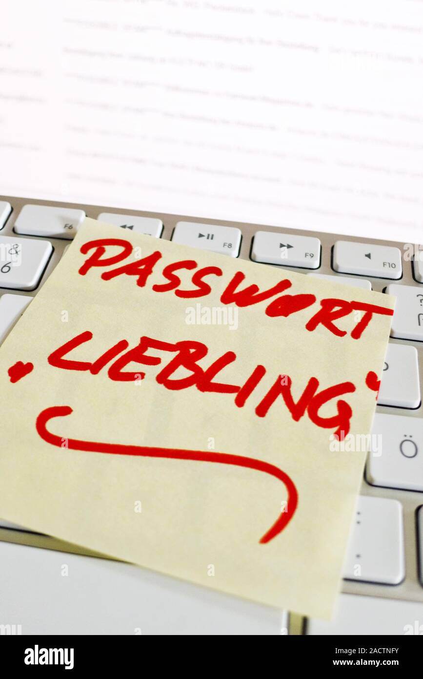 Password computer note hi-res stock photography and images - Alamy