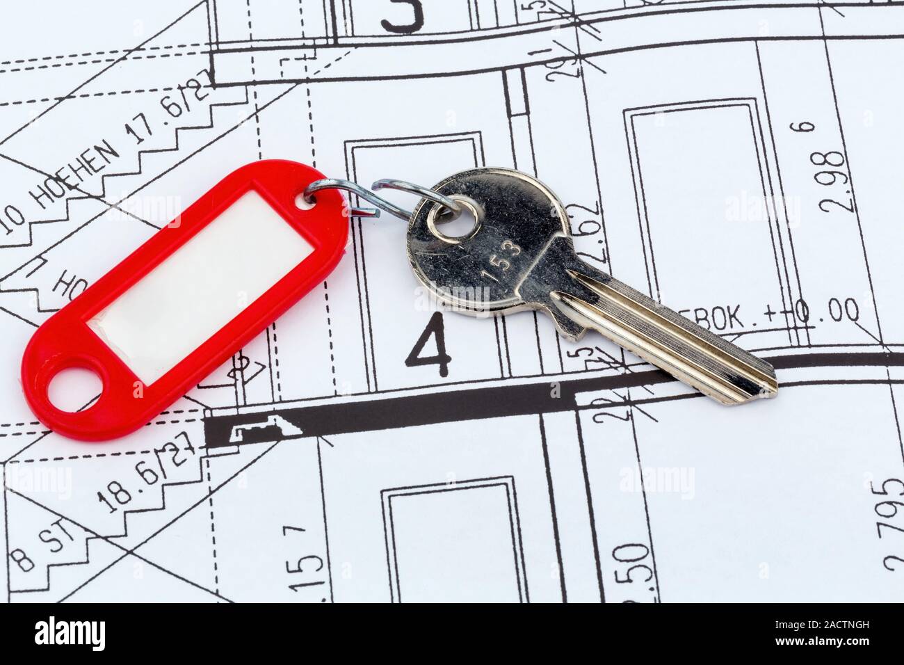 House plan with key Stock Photo - Alamy