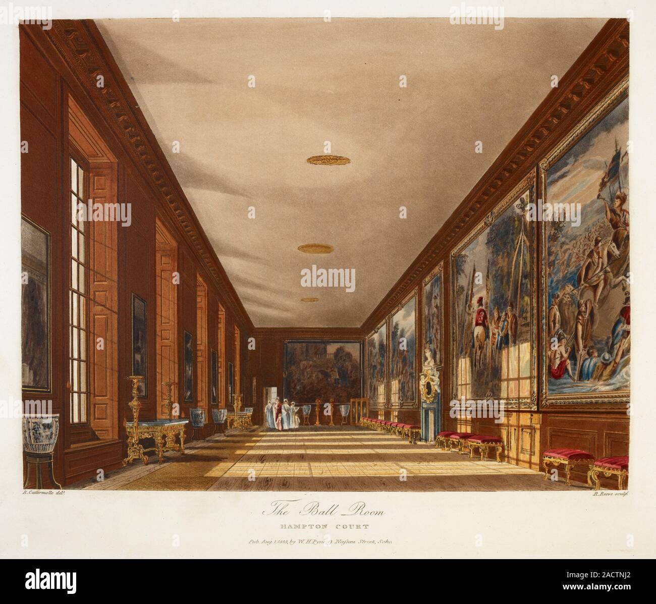 The Ball room. Hampton court, Colour illustration / plate. Author ...