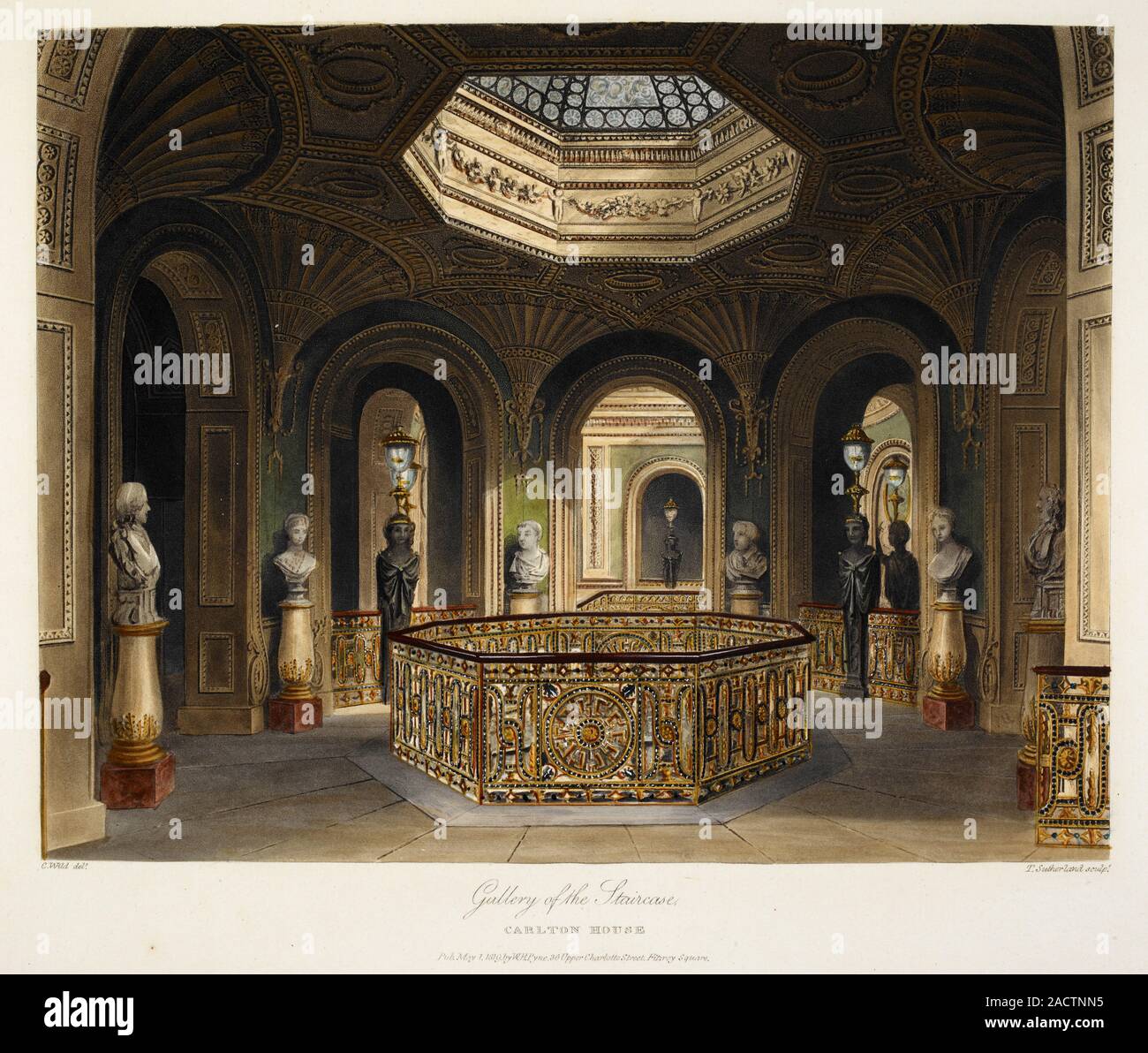 Gallery of the staircase at Carlton house, Colour illustration / plate ...