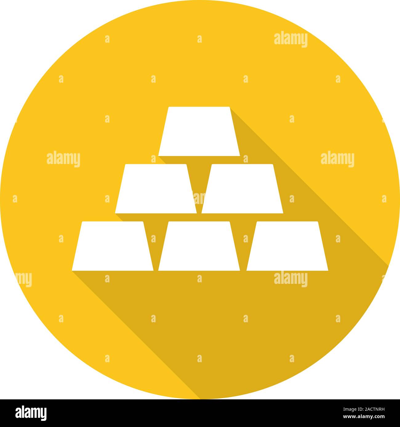 Gold bars flat design long shadow icon. Bullions. Bank gold brick ...