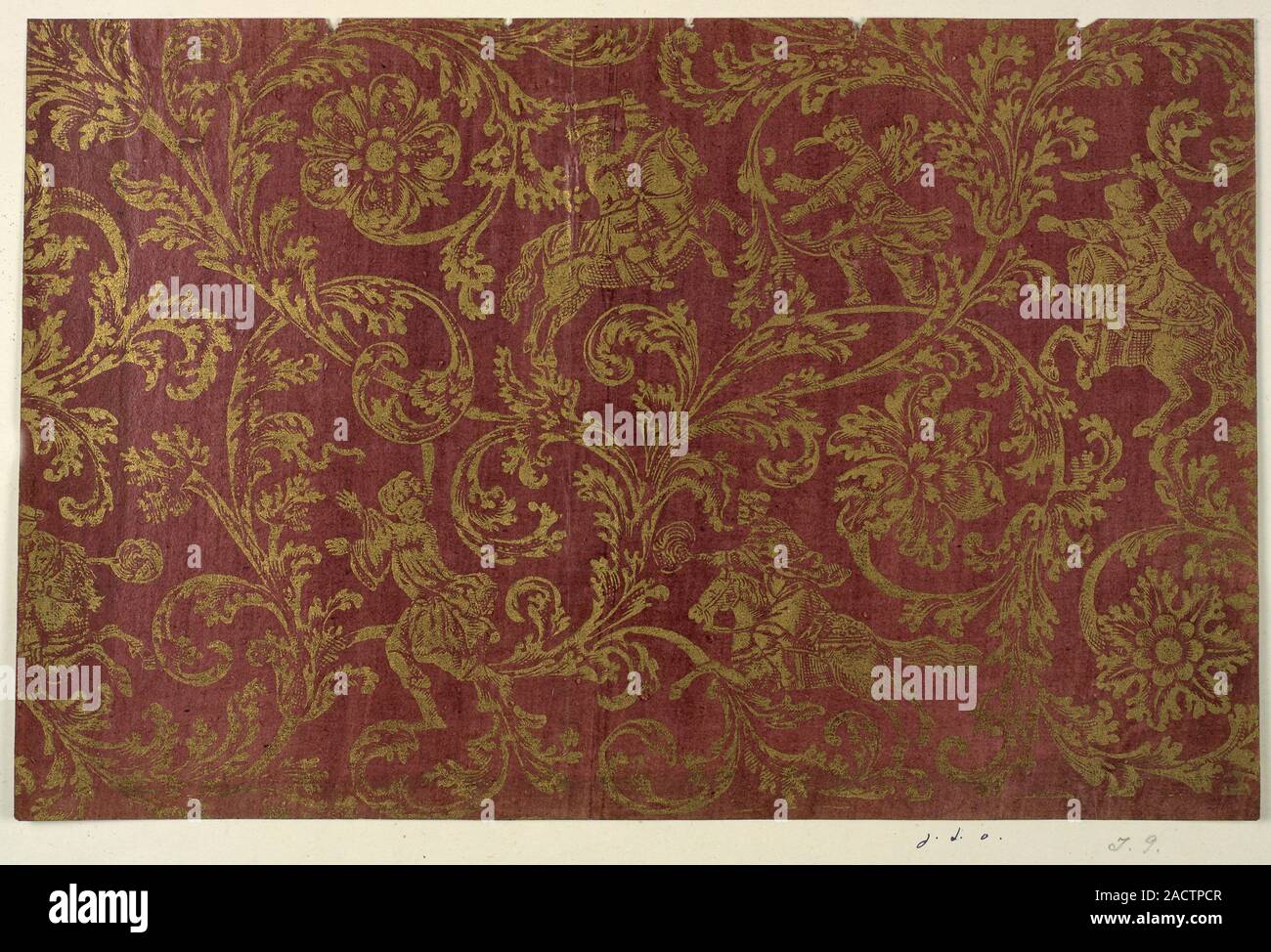 Collection of Decorated papers. Bronze and Gold Varnish Paper. Signed ...