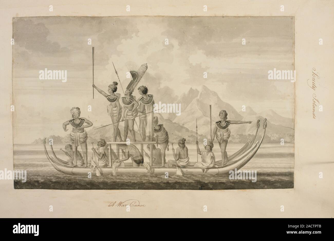 Captain Cook's first voyage of exploration. A reception party of native ...