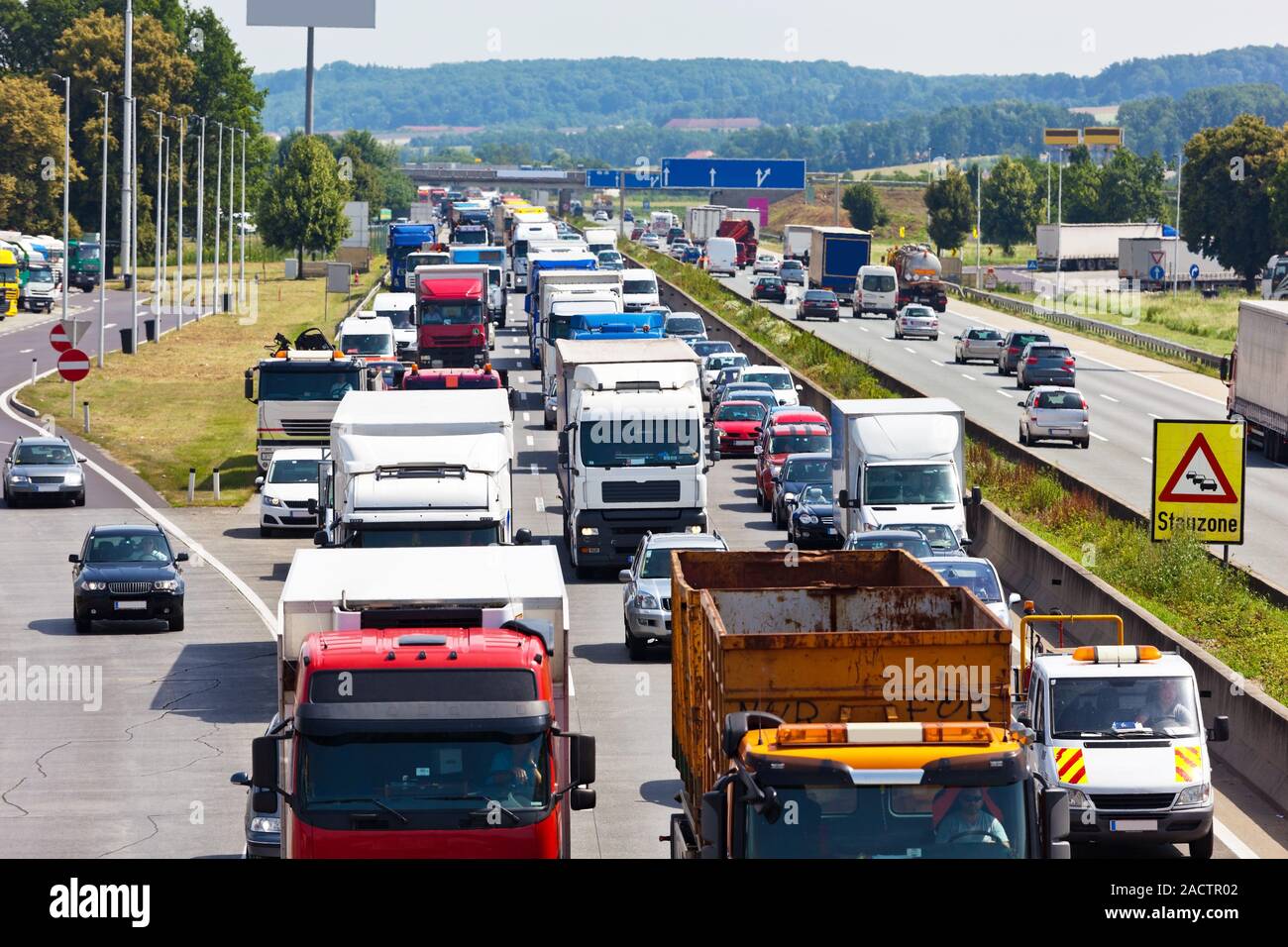 Traffic jam on motorway Stock Photo - Alamy