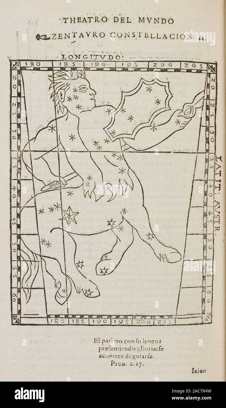 Star constellations and heavenly bodies. The Zentaur or Centaur. A man ...