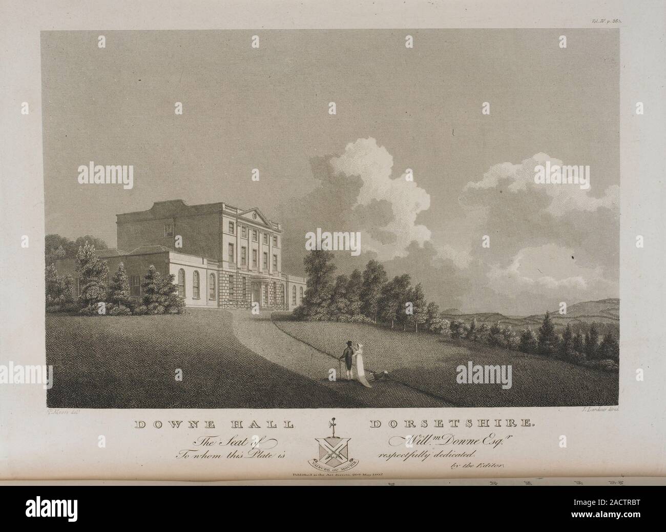 Illustration of Downe Hall, Dorset, John Hutchins. 1796-1815 Stock ...